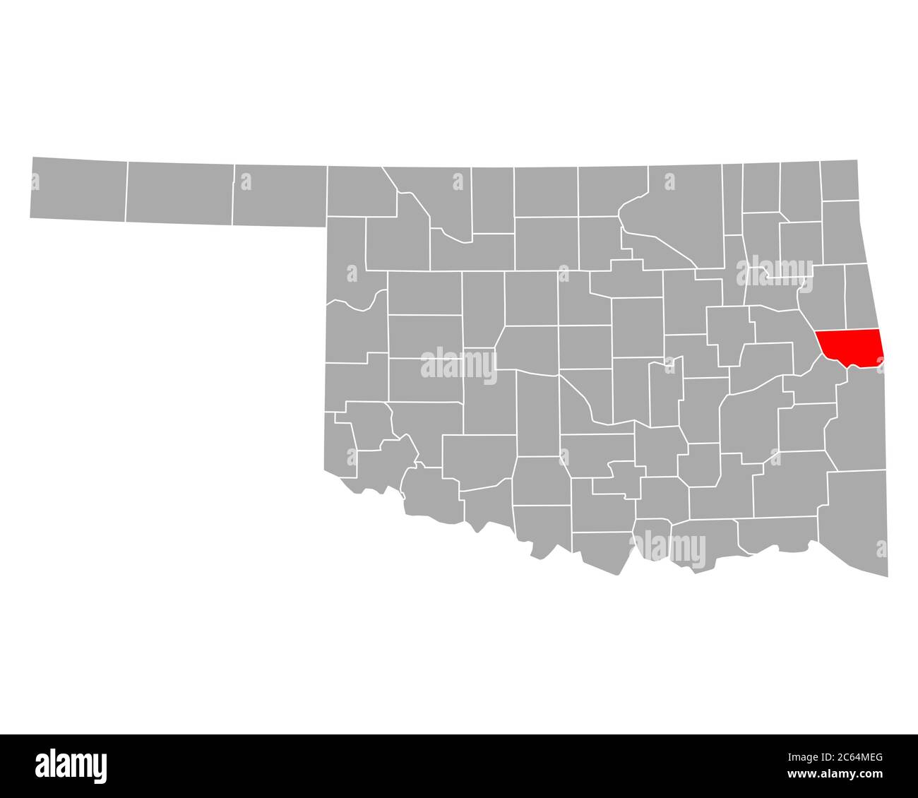 Map of Sequoyah in Oklahoma Stock Photo - Alamy