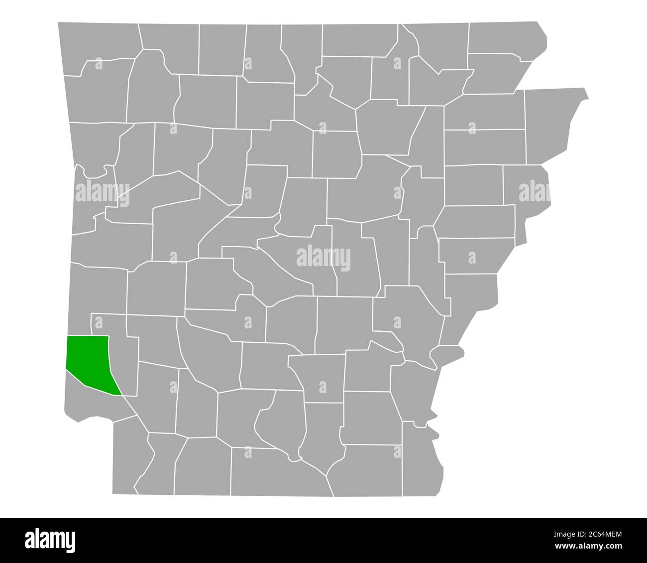Map of Sevier in Arkansas Stock Photo - Alamy