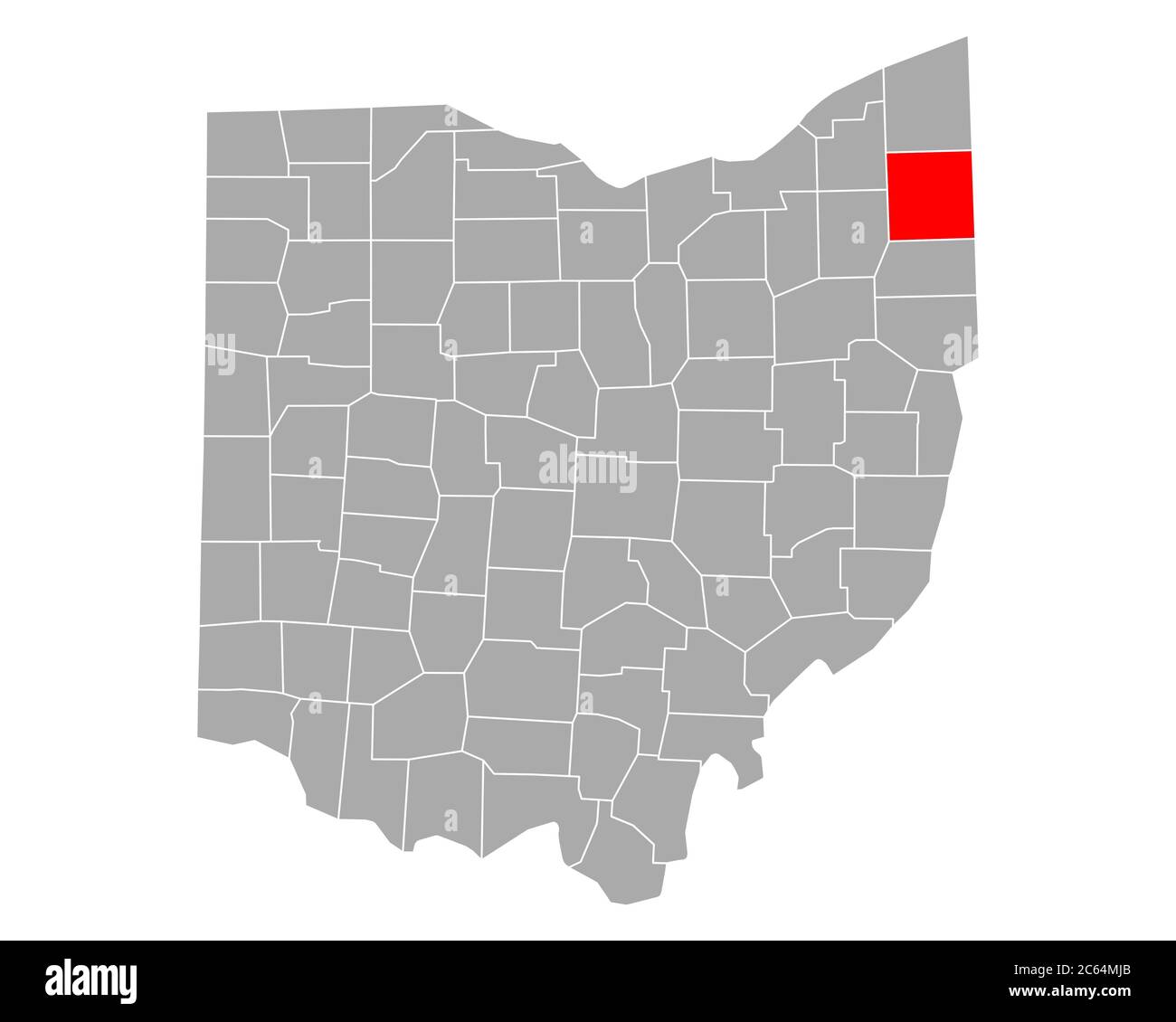 Map of Trumbull in Ohio Stock Photo - Alamy