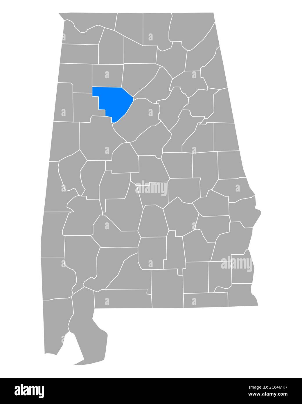 Map of Walker in Alabama Stock Photo - Alamy