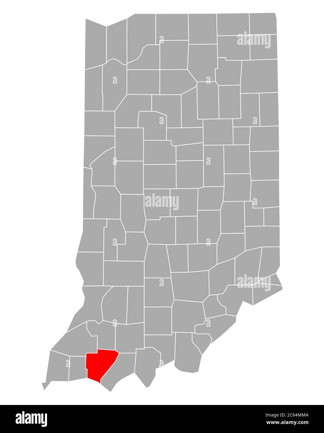 Map of Warrick in Indiana Stock Photo - Alamy