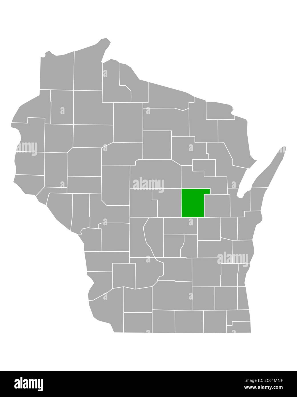 Map of Waupaca in Wisconsin Stock Photo - Alamy