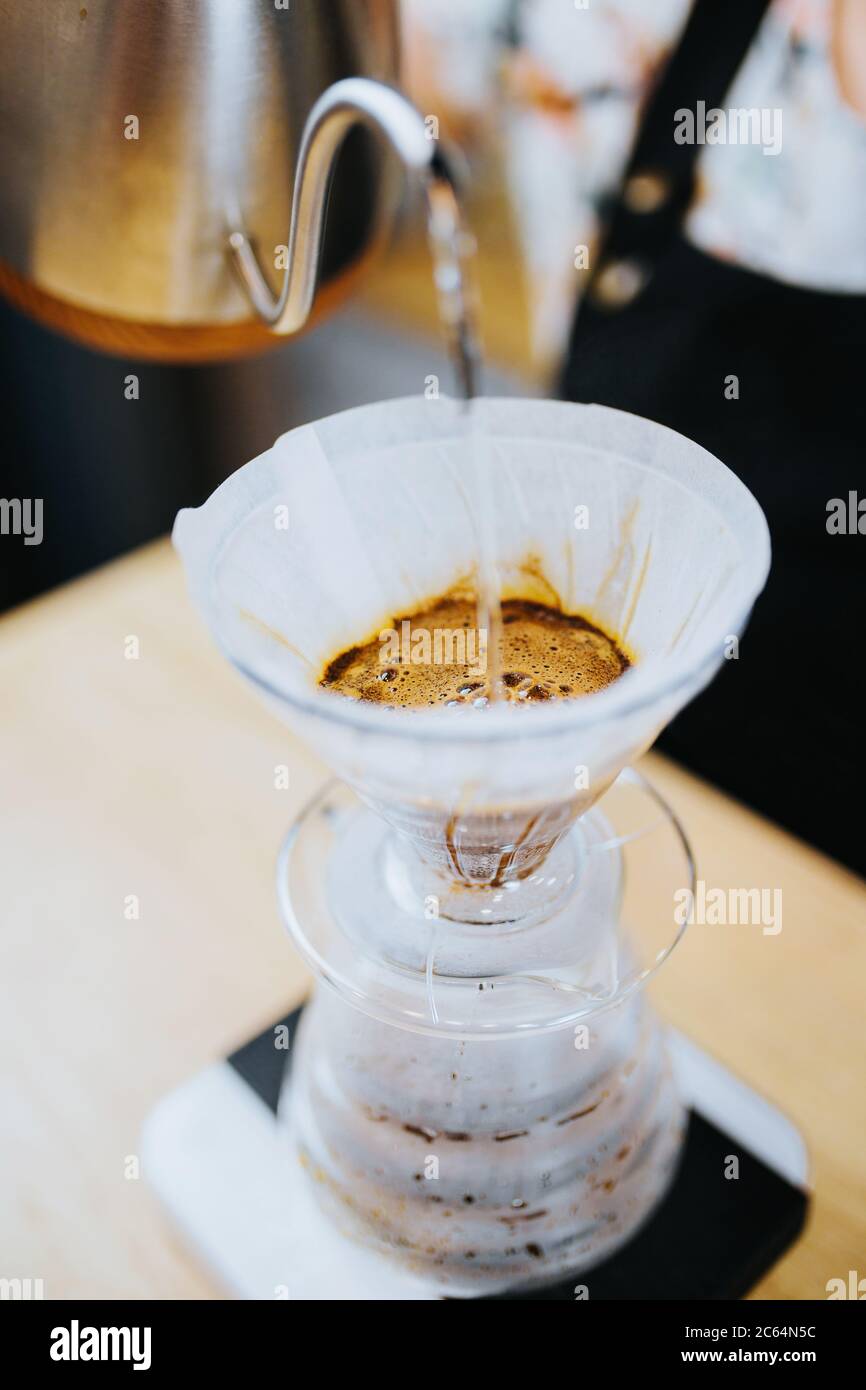 Hot water pours over coffee hi-res stock photography and images - Alamy