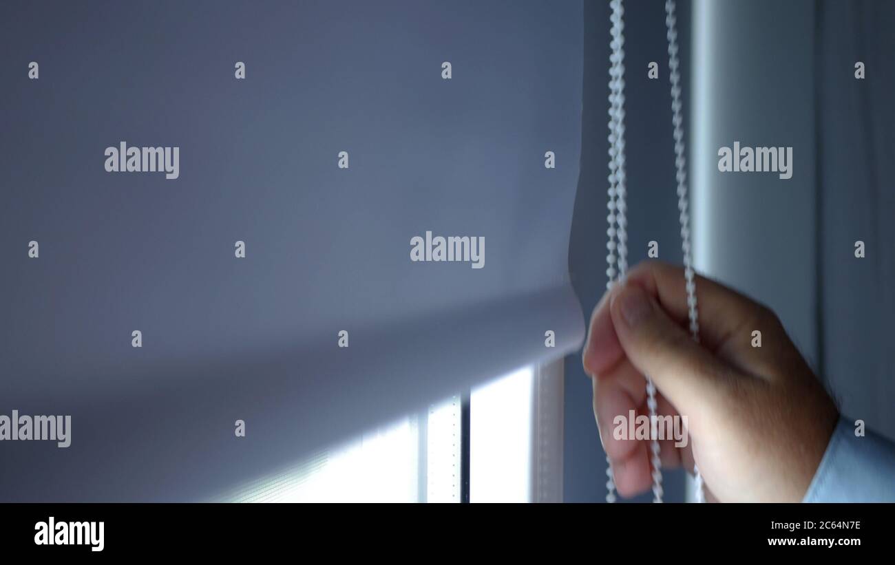 Image with the Hand of a Man Inside a Hotel Room, Bedroom or Office ...