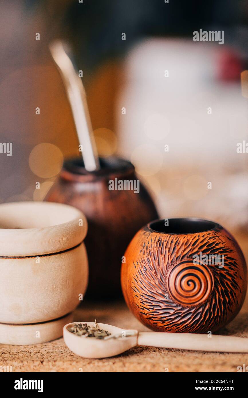 Set of dishes for the preparation of yerba mate - calabash , bombilla ...