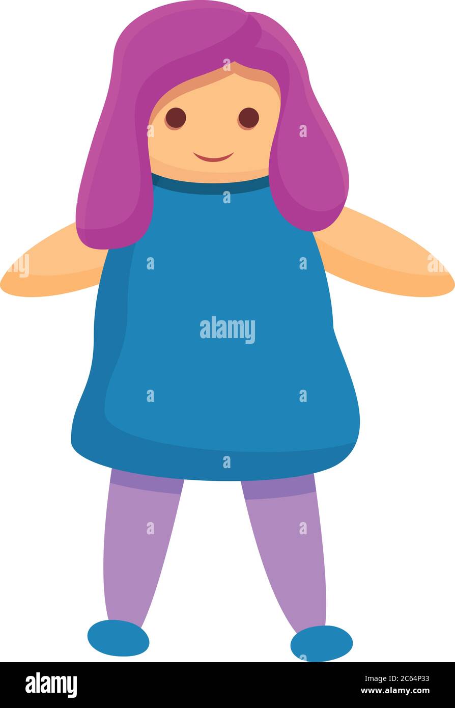 Modern girl doll icon. Cartoon of modern girl doll vector icon for web ...