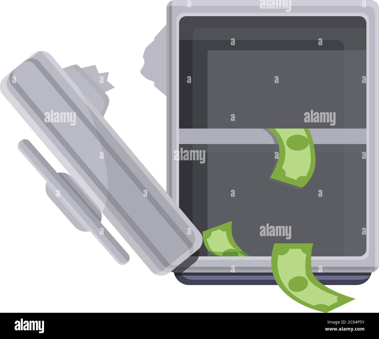 Investigate broken money safe icon. Cartoon of investigate broken money ...