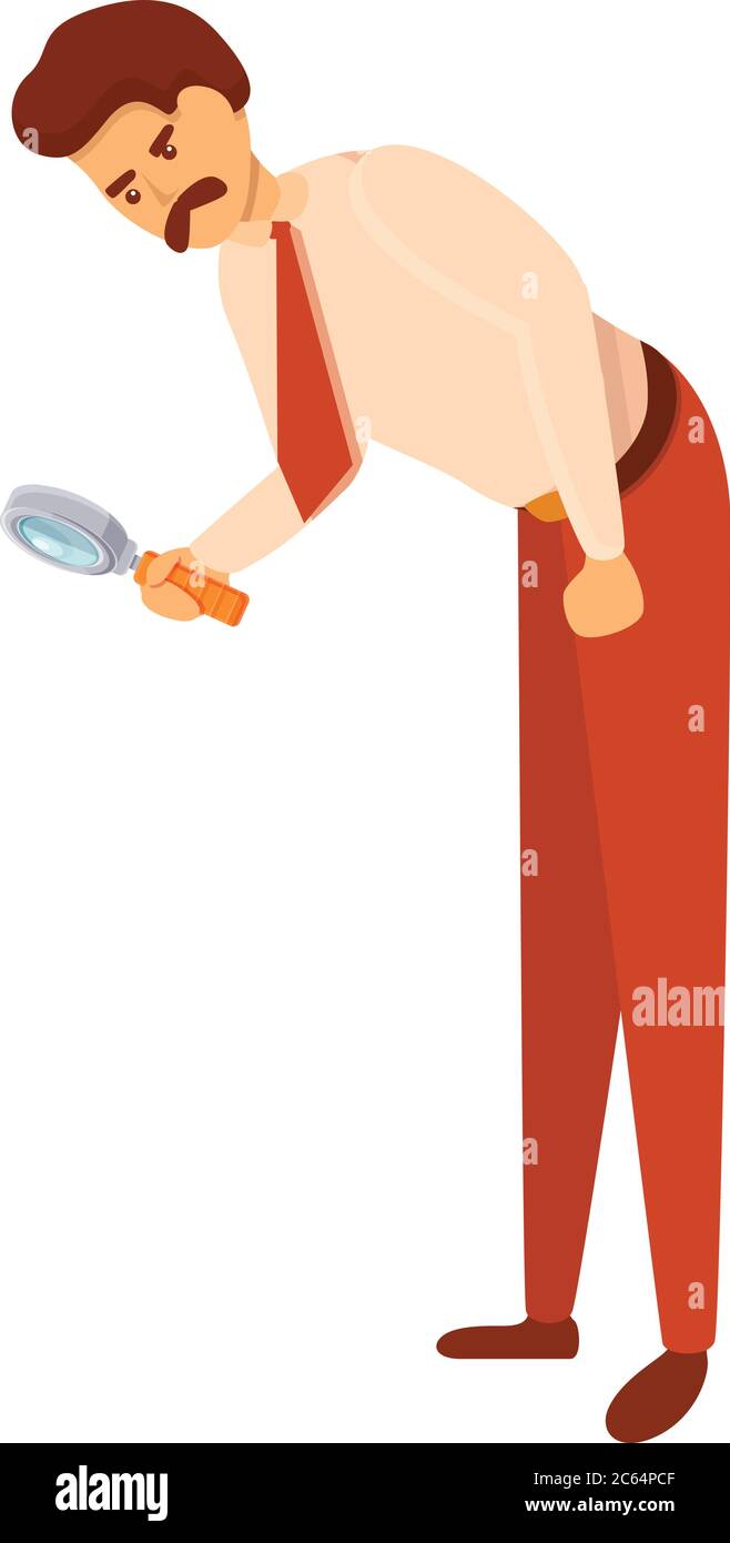Investigator look magnifier icon. Cartoon of investigator look ...