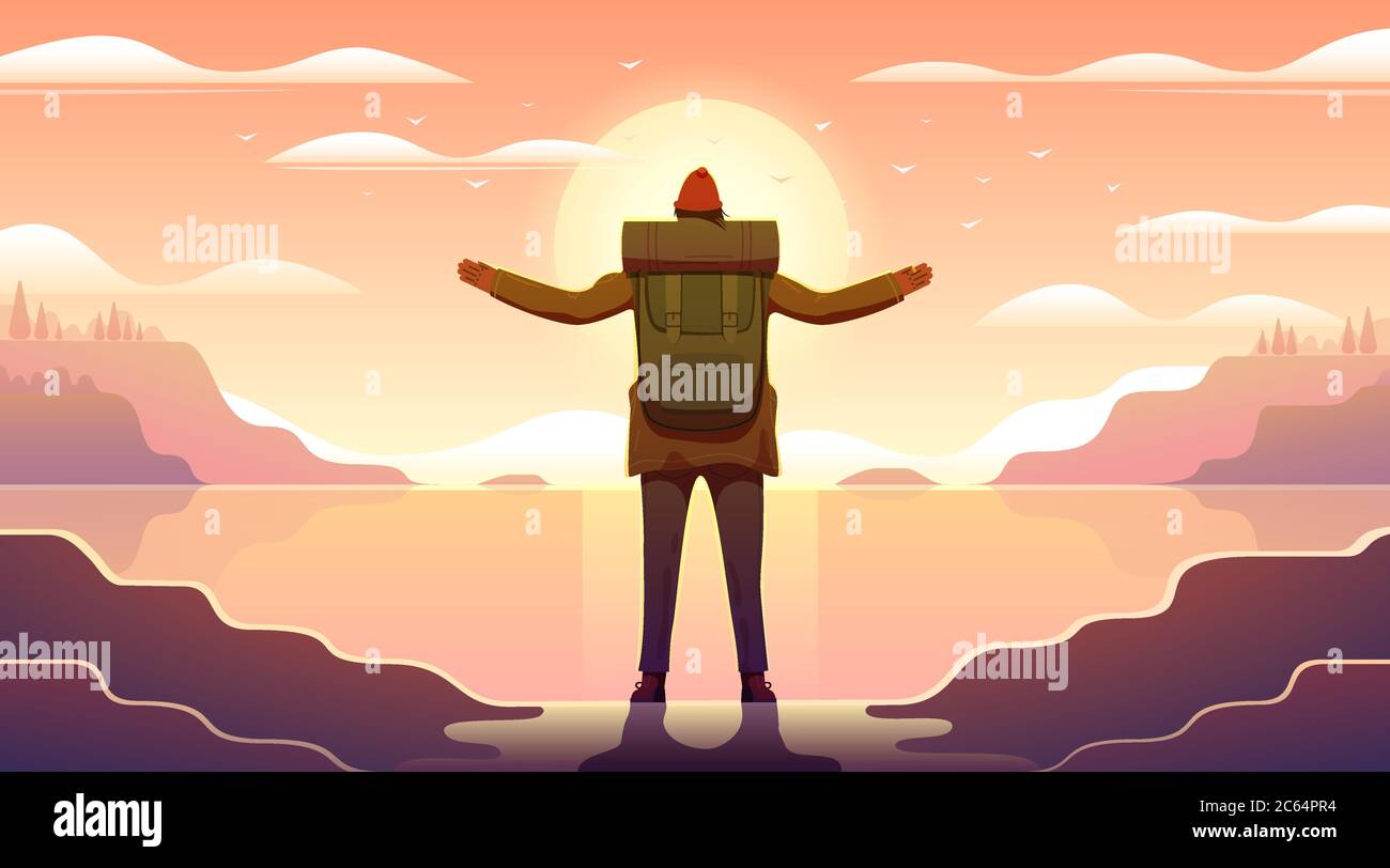 A Man look at the sun Stock Vector Image & Art - Alamy