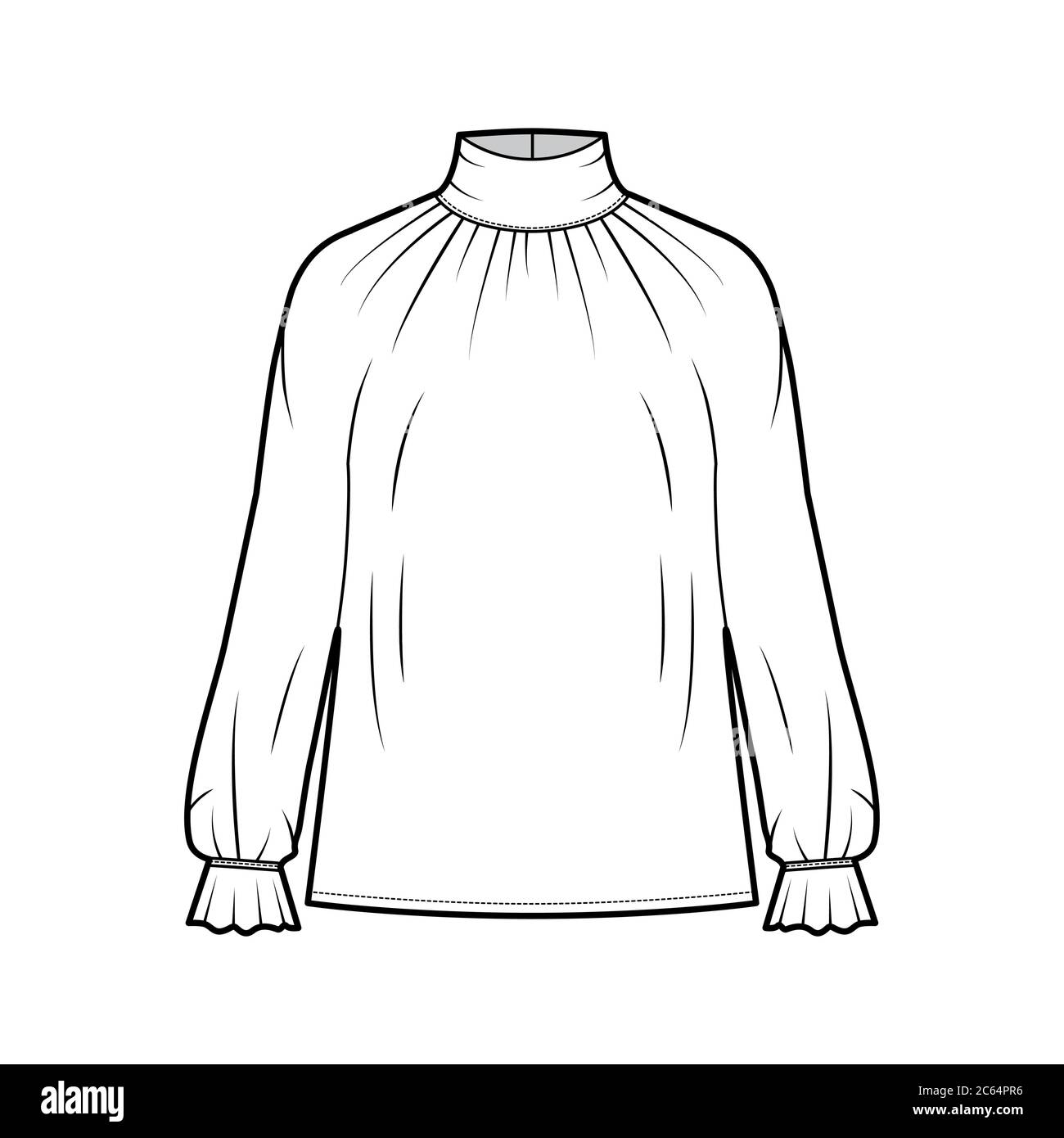 Vintage white cotton blouse Stock Vector Images - Alamy
