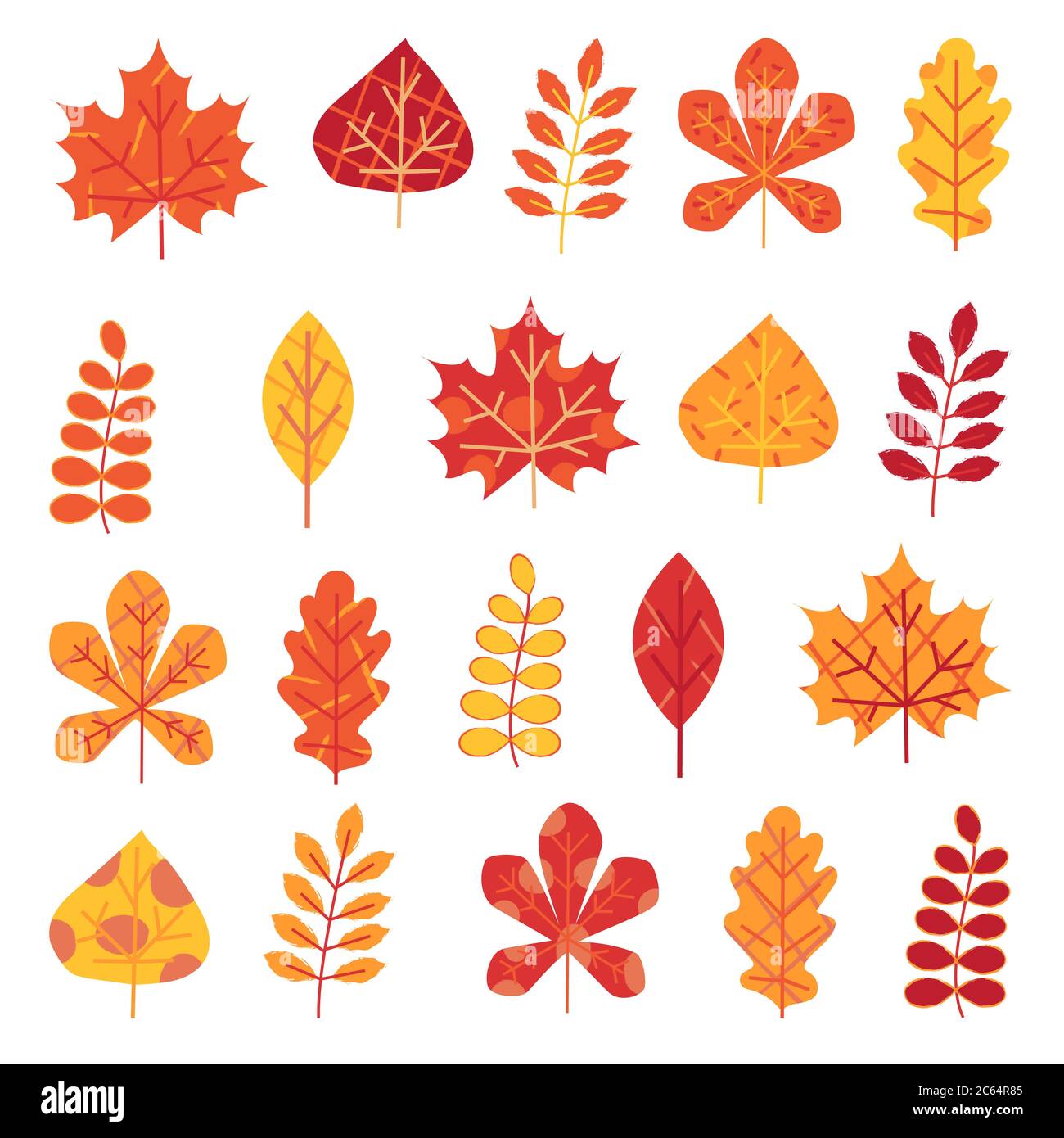 Autumn leaves set isolated on white background Stock Vector Image & Art ...