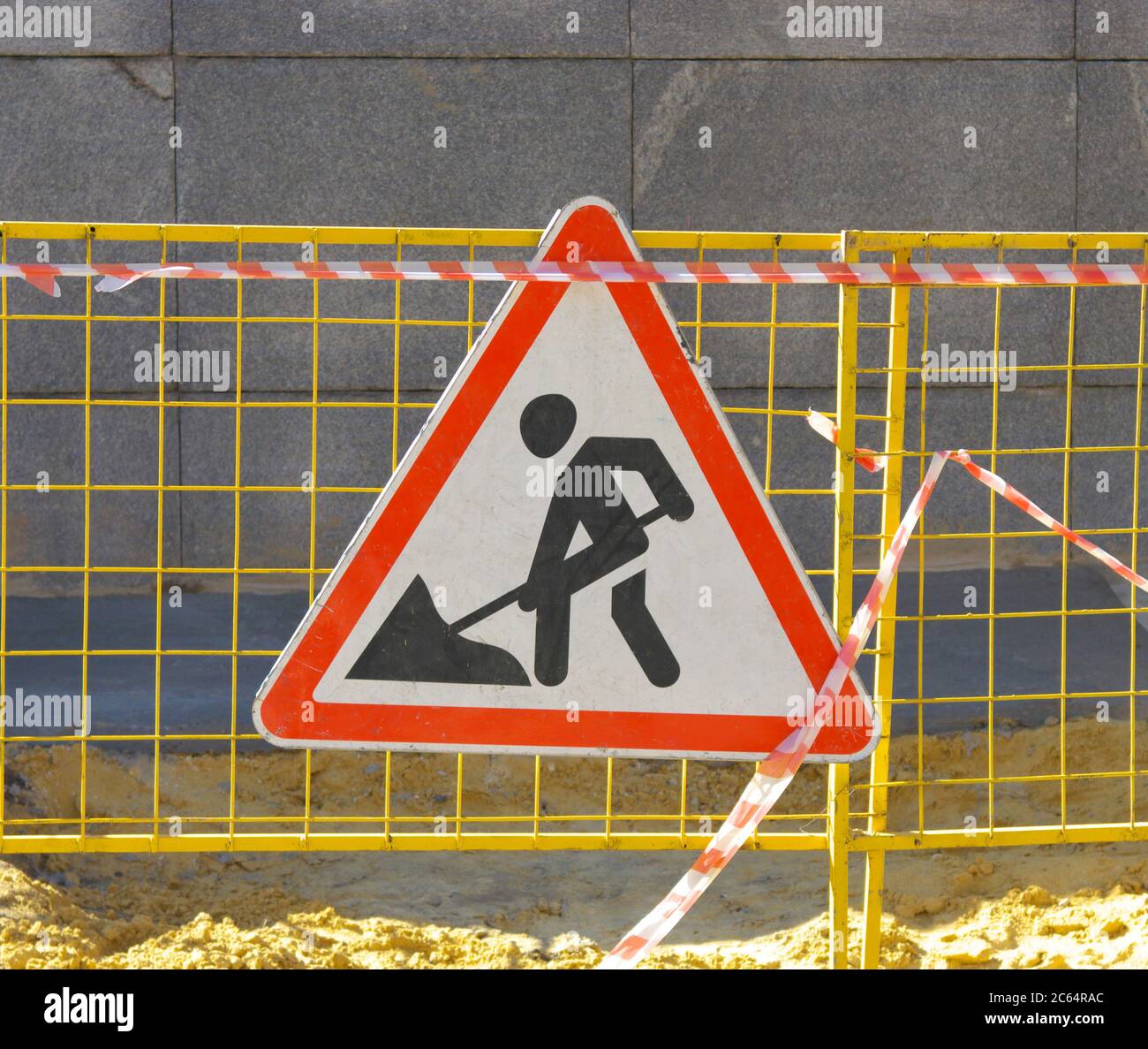 road works sign Stock Photo - Alamy