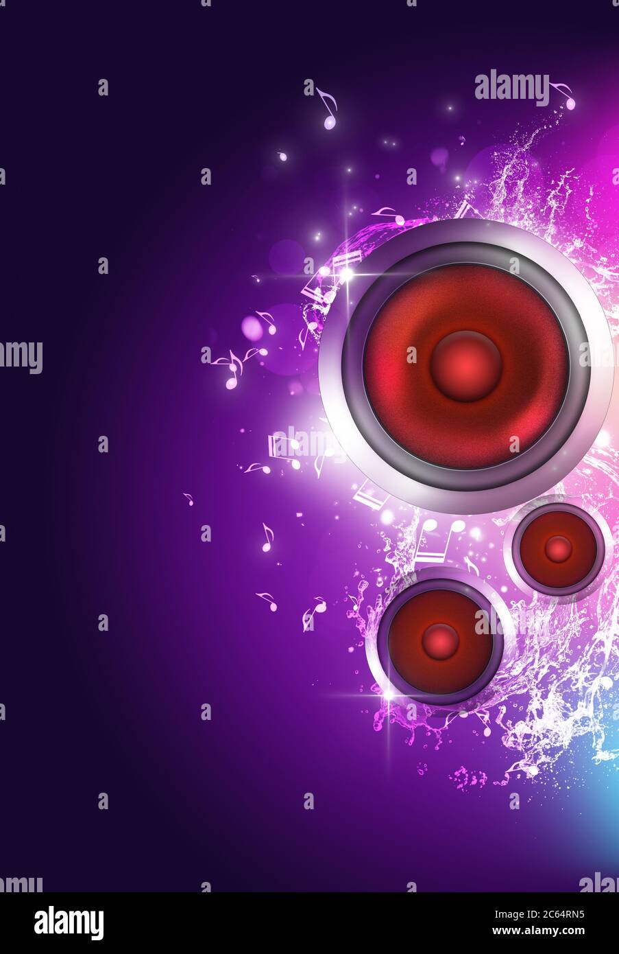 neon loud party music background for flyers and nightclub posters Stock ...