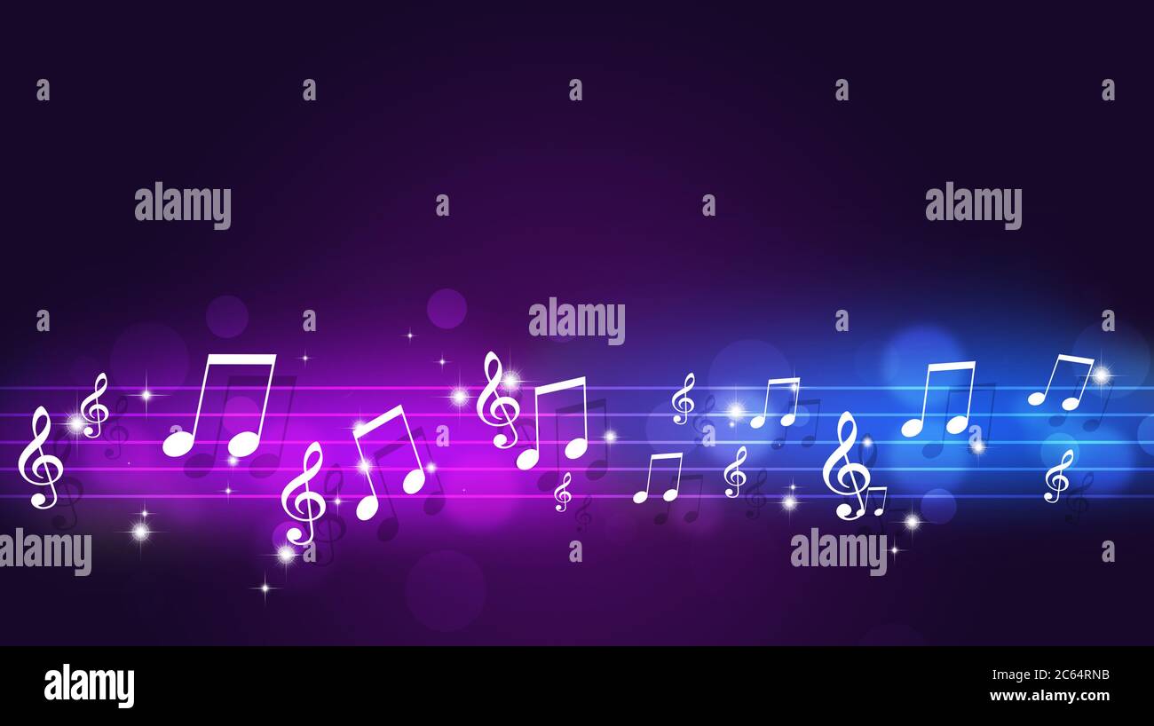 multicolor music notes poster neon retro color background. designs for ...