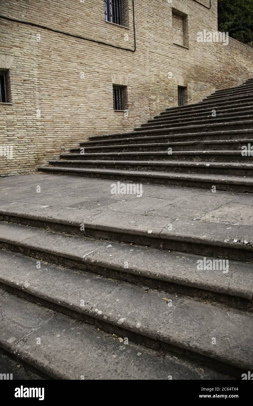 Ancient stone stairs, detail of ancient and medieval architecture Stock ...