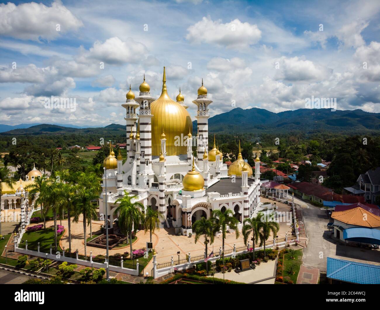 Scenic Aerial view of Masjid Ubudiah, Kuala Kangsar, Perak Stock Photo ...