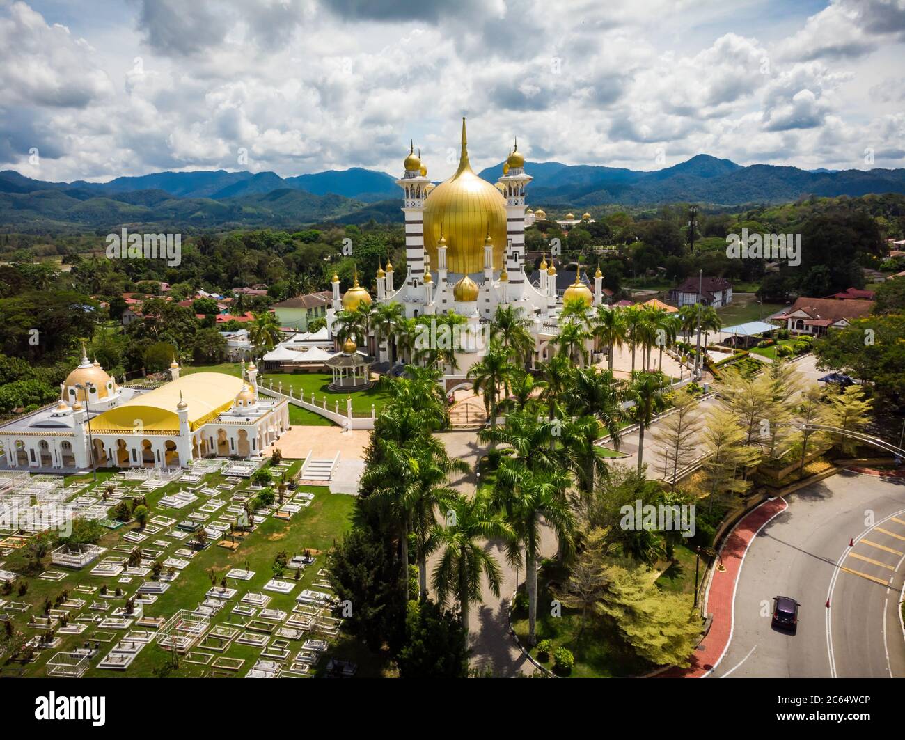 Scenic Aerial view of Masjid Ubudiah, Kuala Kangsar, Perak Stock Photo ...