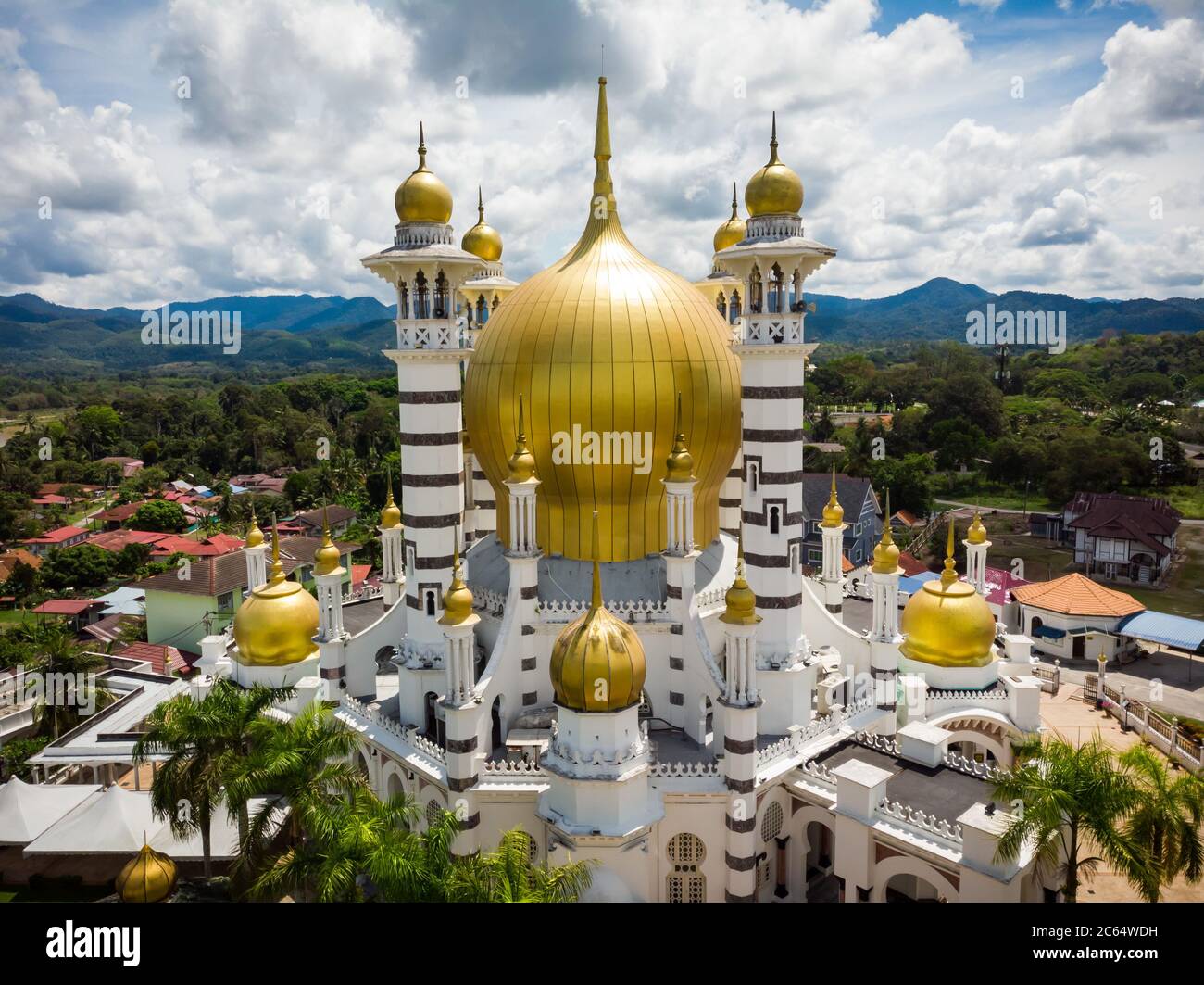 Scenic Aerial view of Masjid Ubudiah, Kuala Kangsar, Perak Stock Photo ...