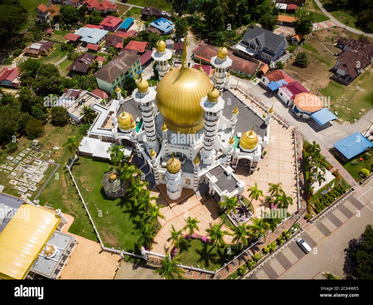 Scenic Aerial view of Masjid Ubudiah, Kuala Kangsar, Perak Stock Photo ...