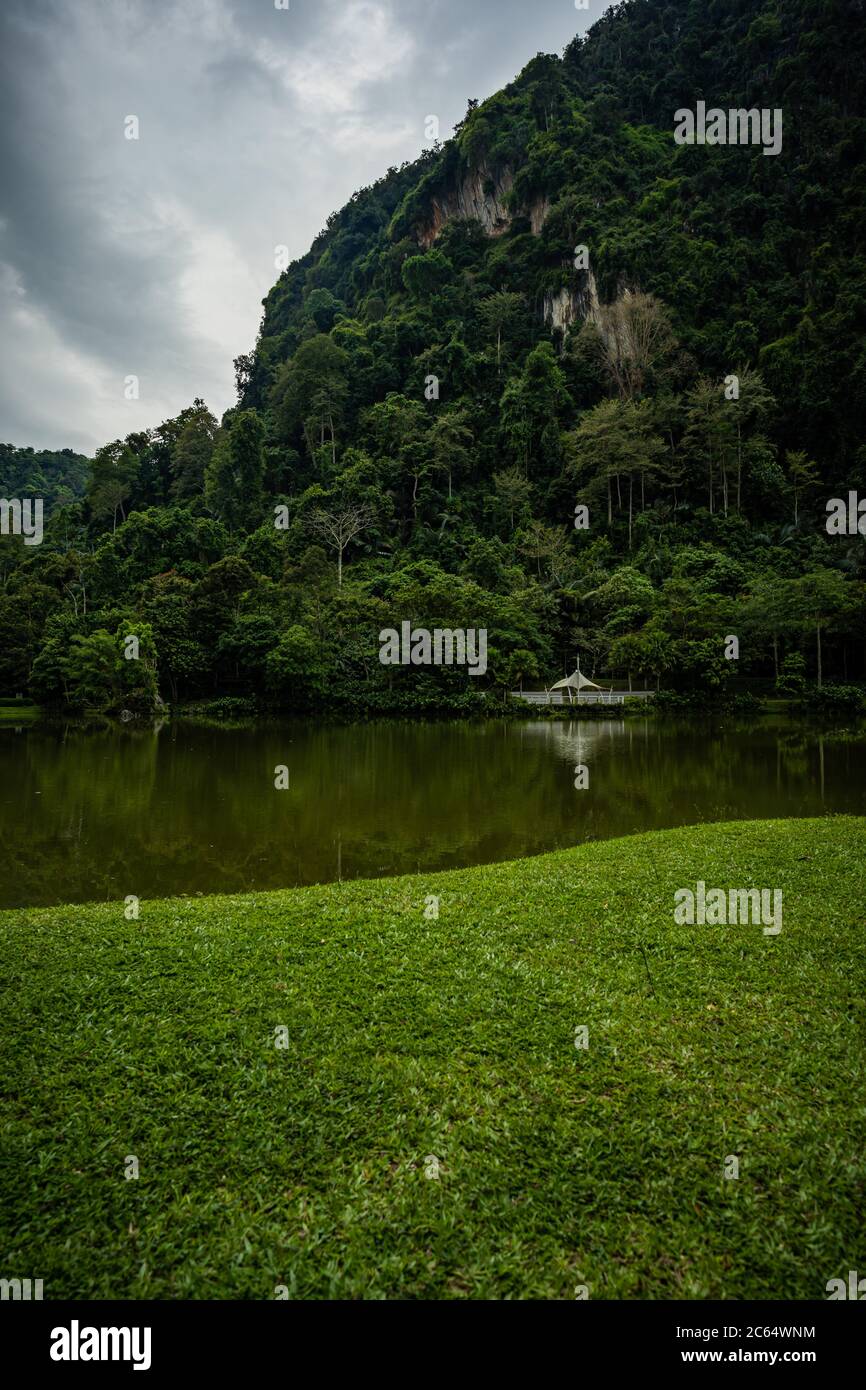 Scenic mountains and lake view in Tambun, Perak, Malaysia Stock Photo ...