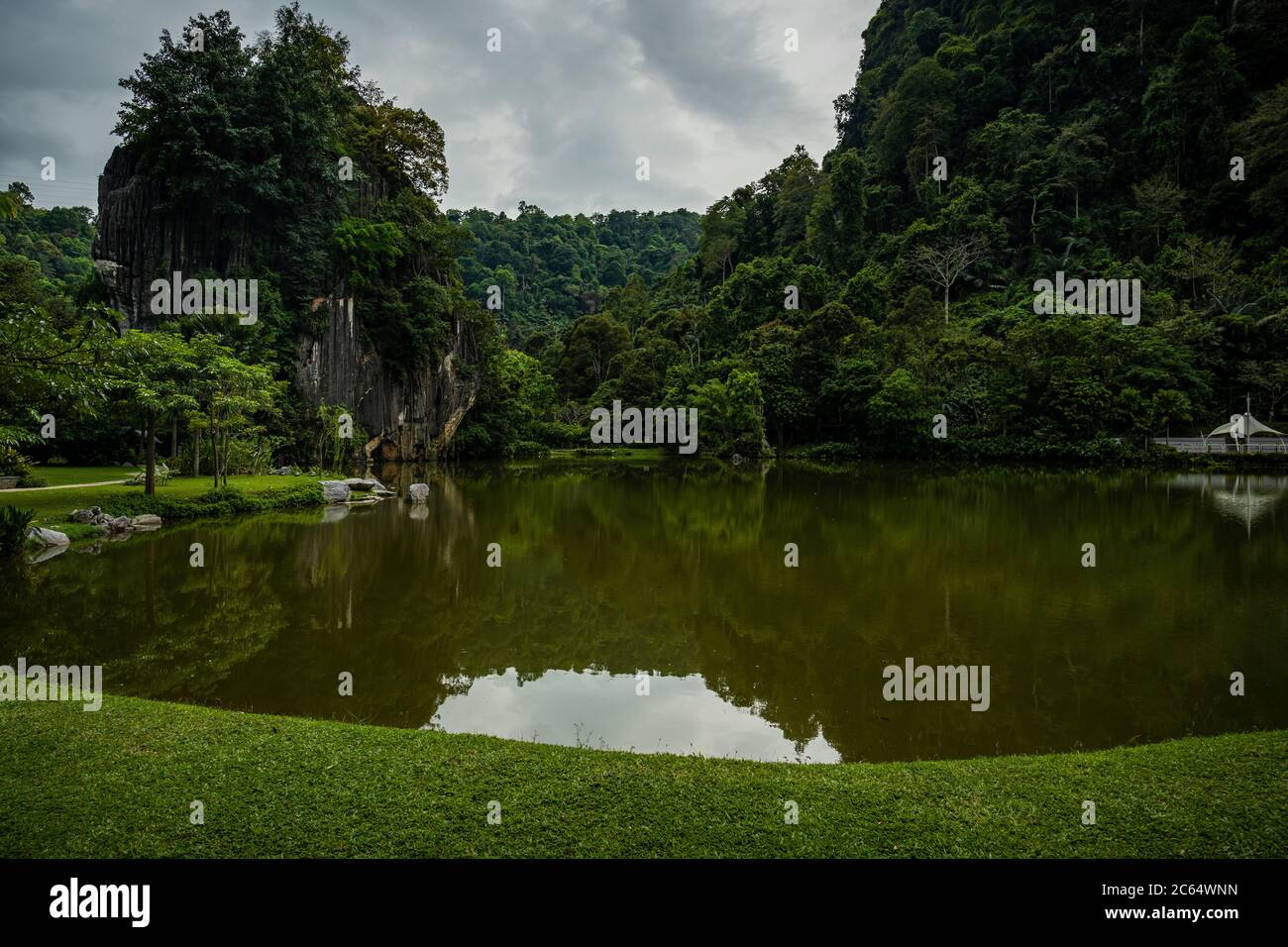 Scenic mountains and lake view in Tambun, Perak, Malaysia Stock Photo ...