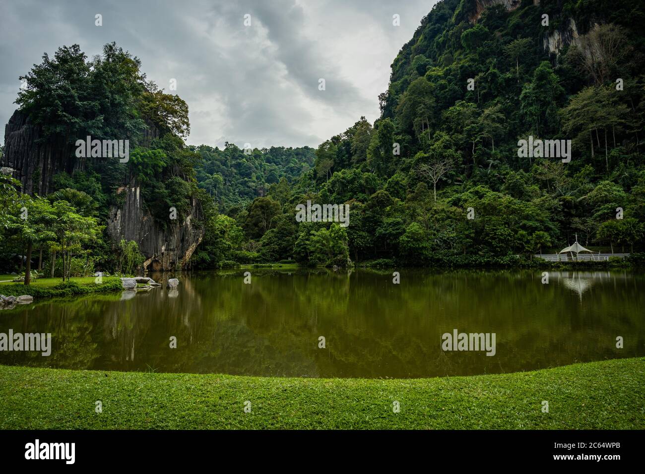 Scenic mountains and lake view in Tambun, Perak, Malaysia Stock Photo ...