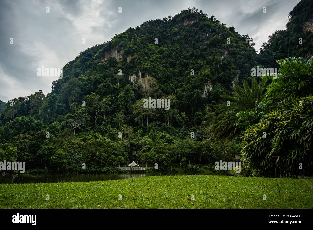 Scenic mountains and lake view in Tambun, Perak, Malaysia Stock Photo ...