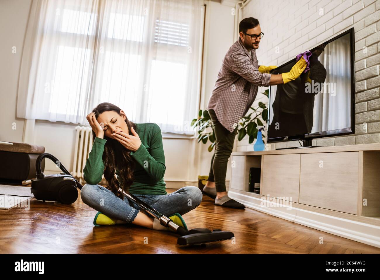 Exhausted cleaning hi-res stock photography and images - Alamy