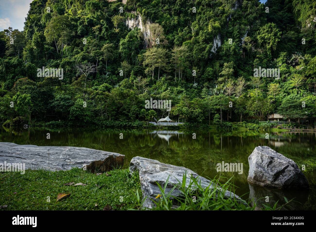 Scenic mountains and lake view in Tambun, Perak, Malaysia Stock Photo ...
