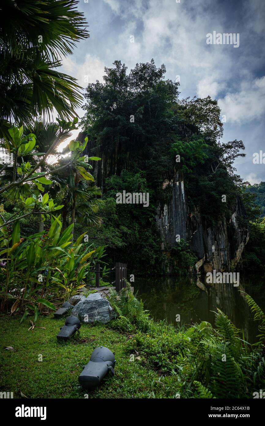 Scenic mountains and lake view in Tambun, Perak, Malaysia Stock Photo ...