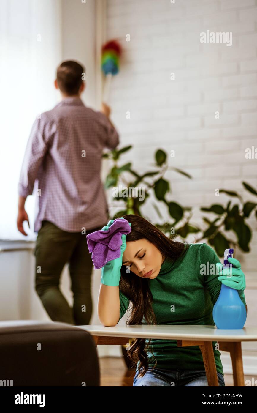 Exhausted cleaning hi-res stock photography and images - Alamy