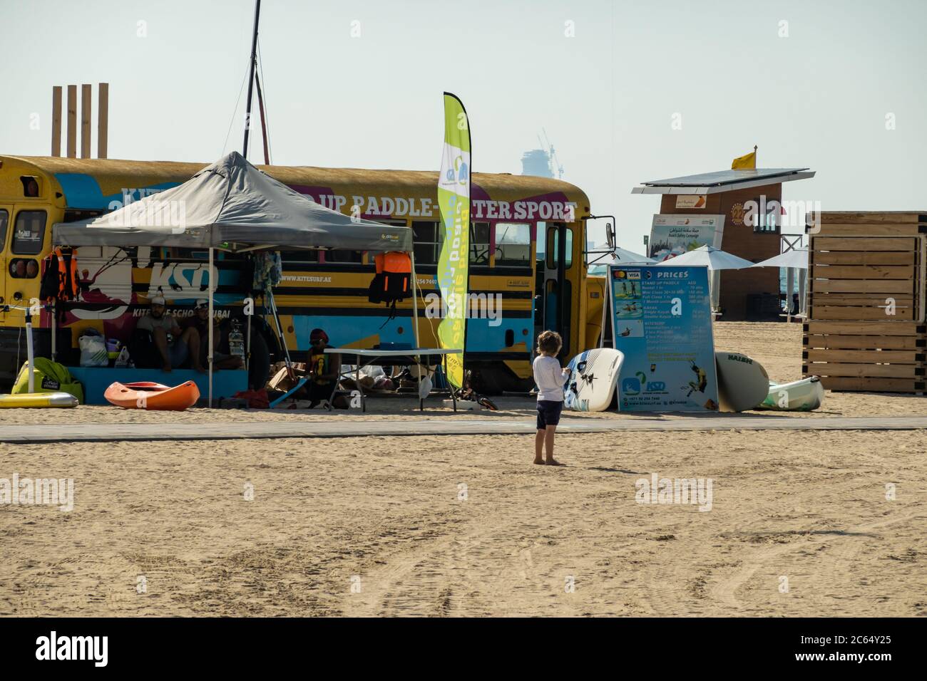 Dubai, UAE - January 2020. The Kite Beach is a long, pristine stretch ...