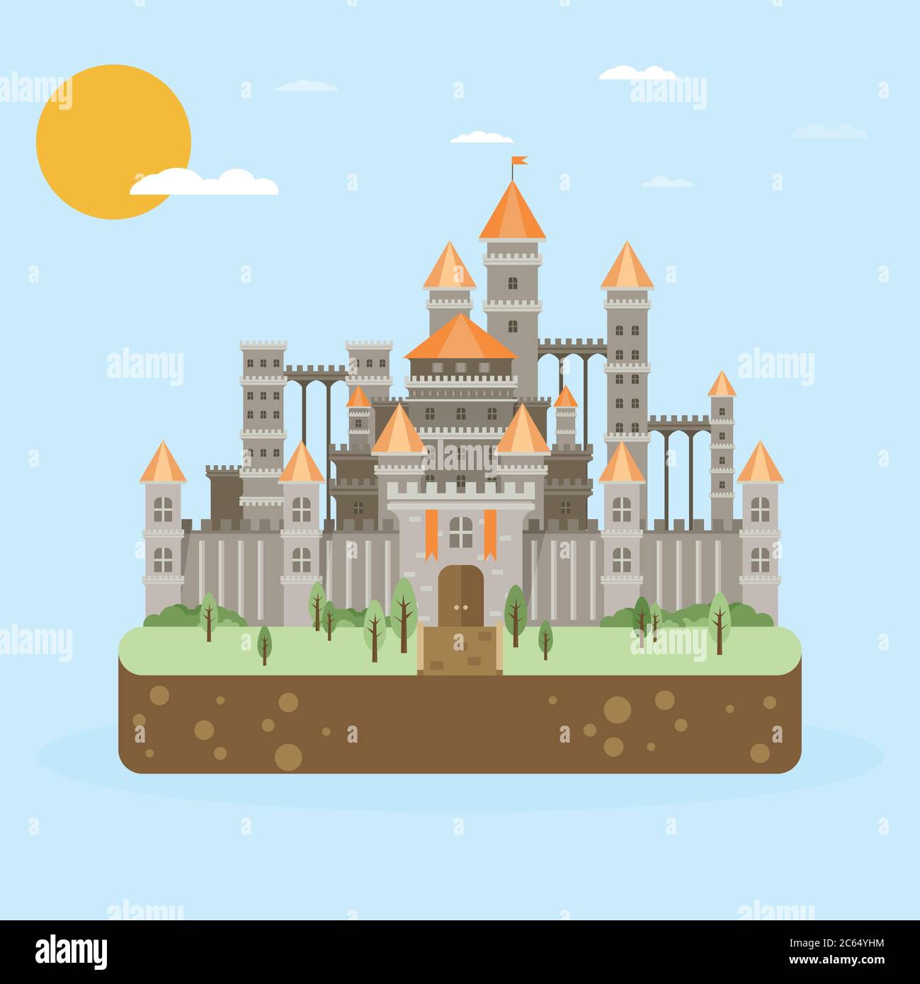 Magic fantasy castle - flat style illustration Stock Vector Image & Art ...