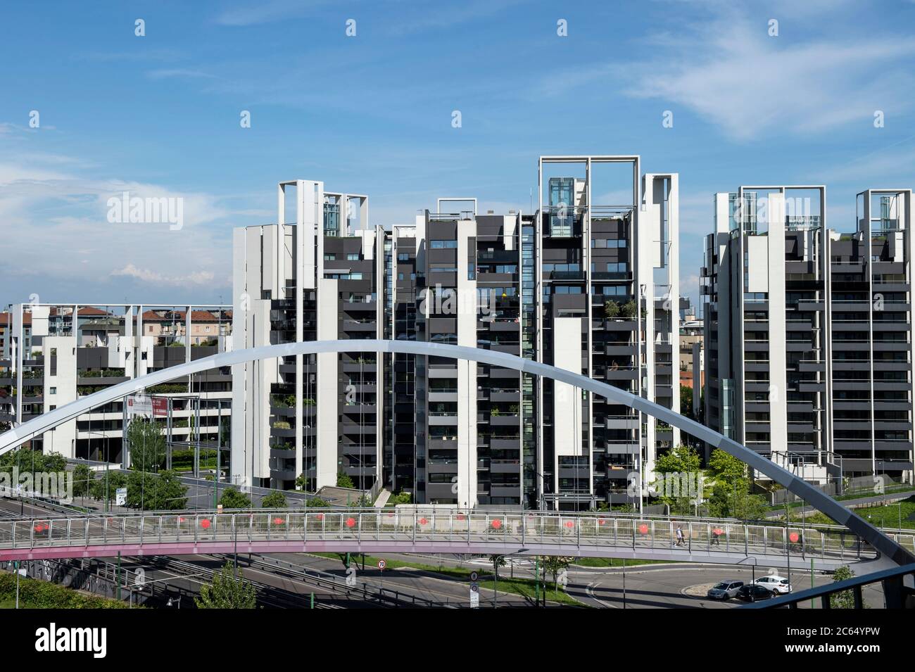 Italy, Lombardy, Milan, Portello District and Alfa Romeo bridge Stock ...