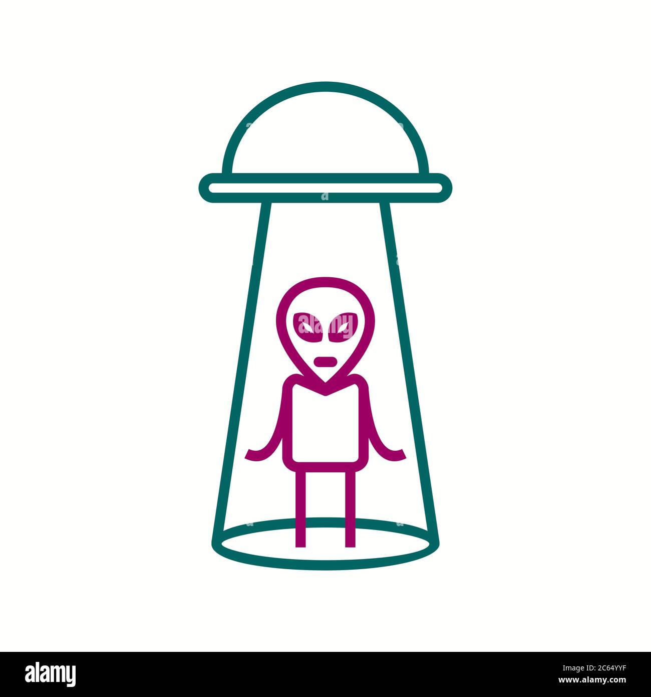 Unique Alien Abduction Vector Line Icon Stock Vector Image & Art - Alamy