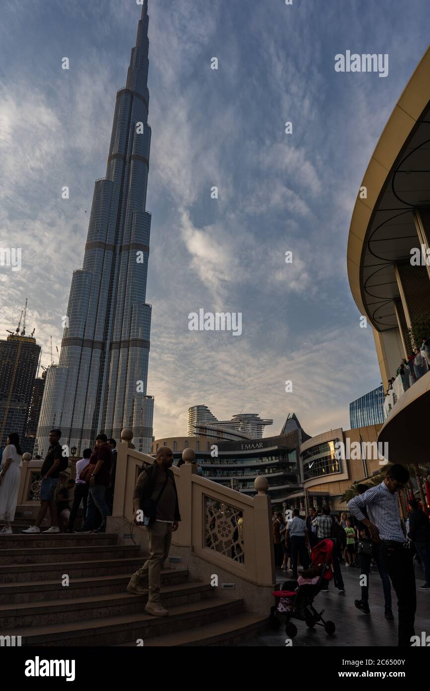 Dubai, UAE - January 2020. The Burj Khalifa is a skyscraper in Dubai ...