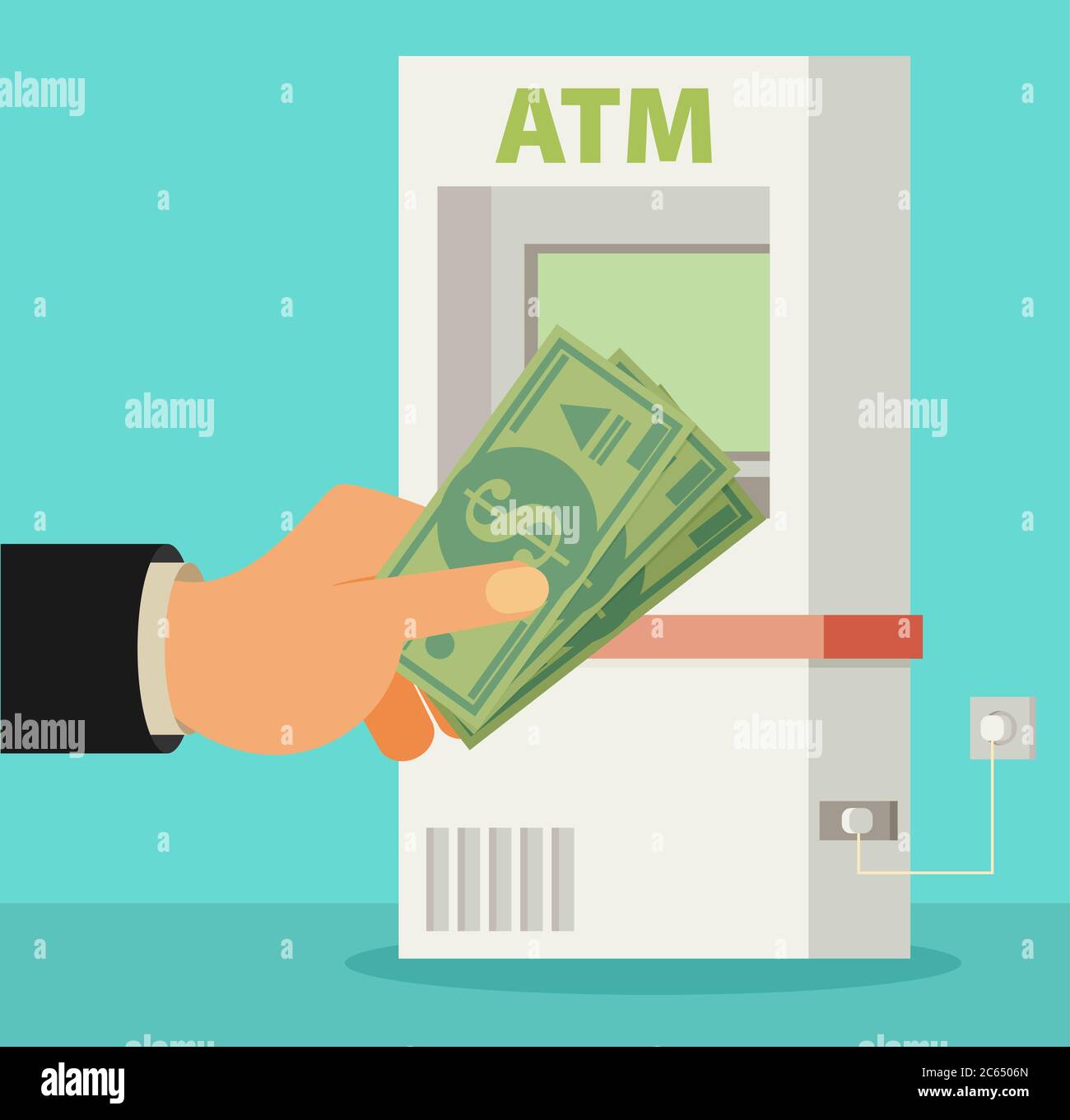 Vector flat ATM illustration Stock Vector Image & Art - Alamy