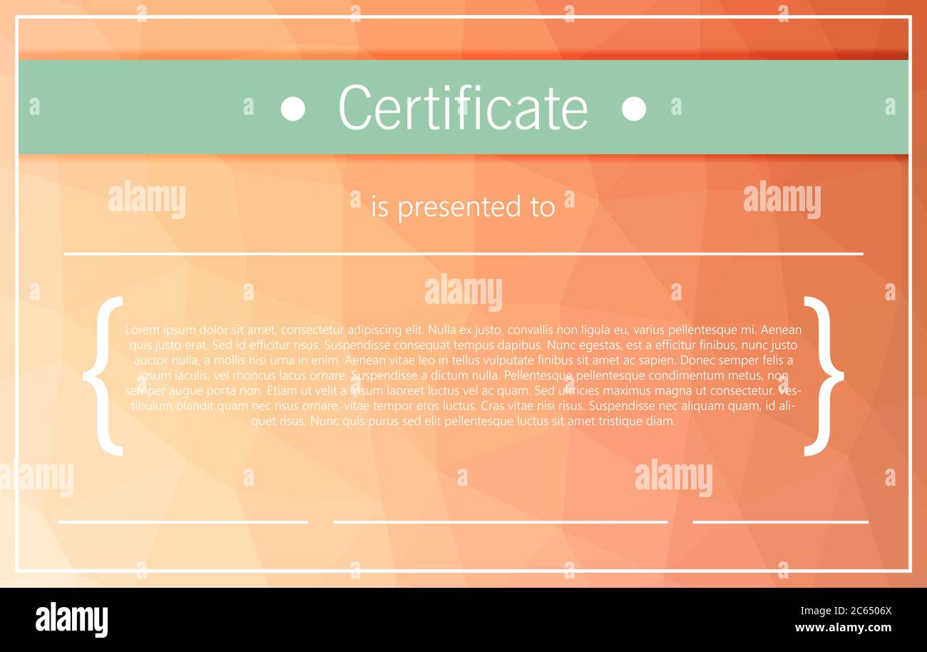 Vector certificate background. Modern flat style Stock Vector Image ...