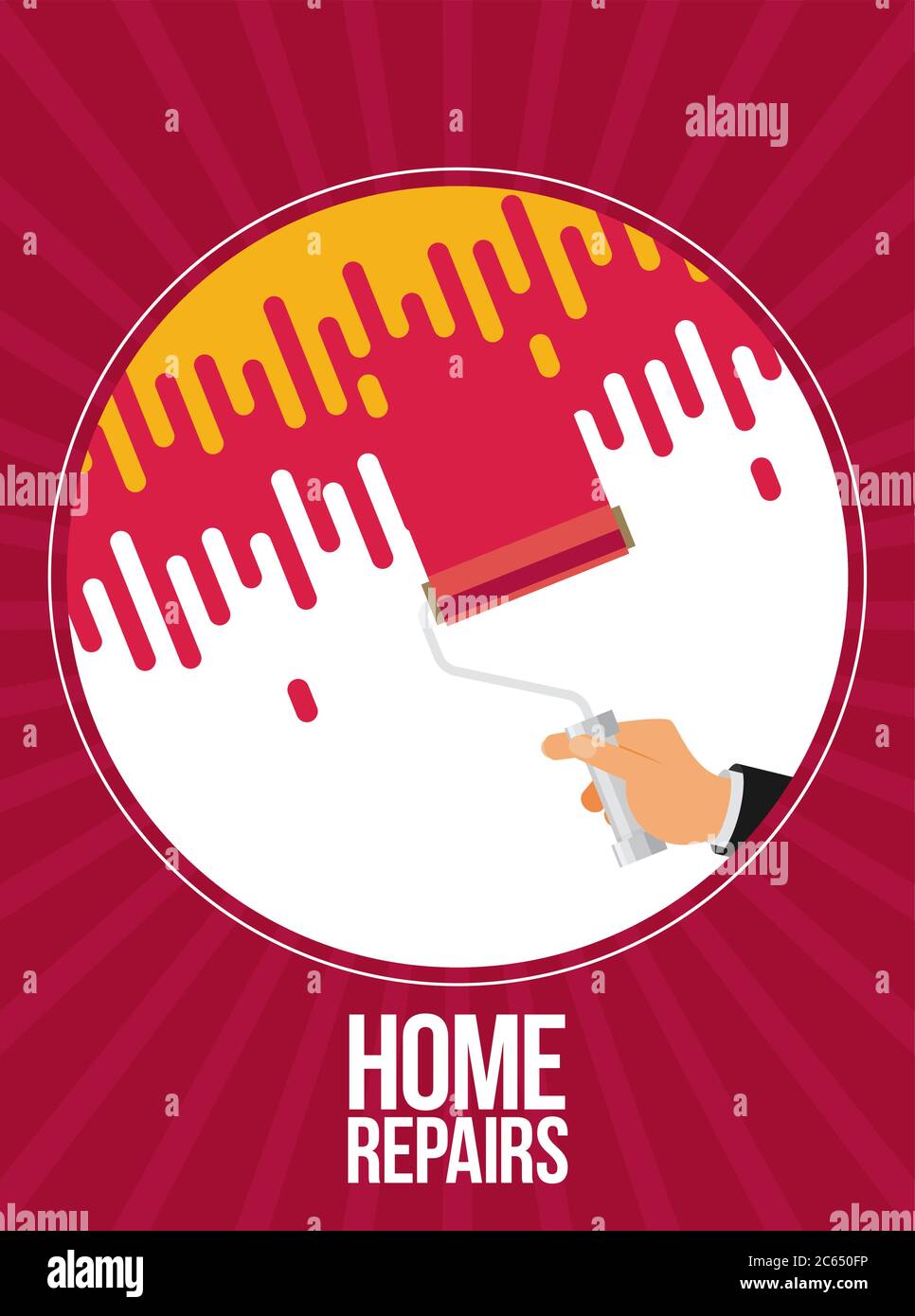 home repairs with roller. Vector flat Stock Vector Image & Art - Alamy
