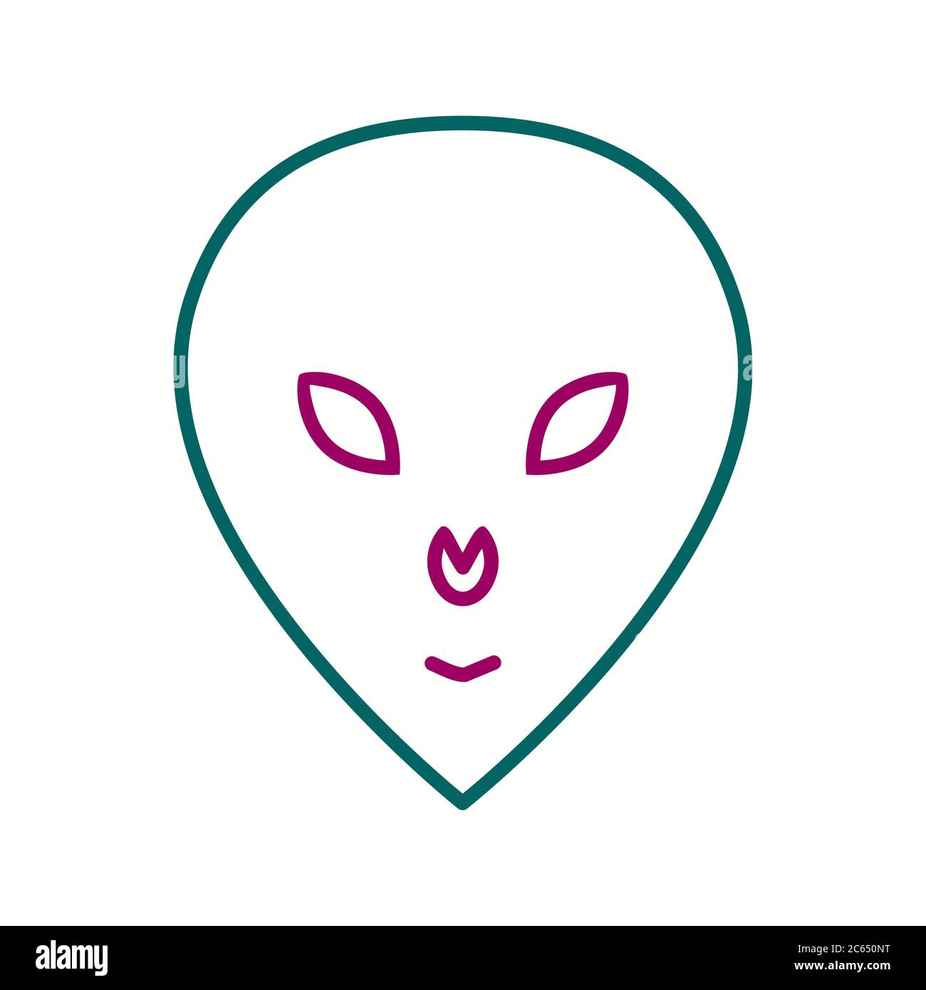 Unique Alien Face Vector Line Icon Stock Vector Image & Art - Alamy