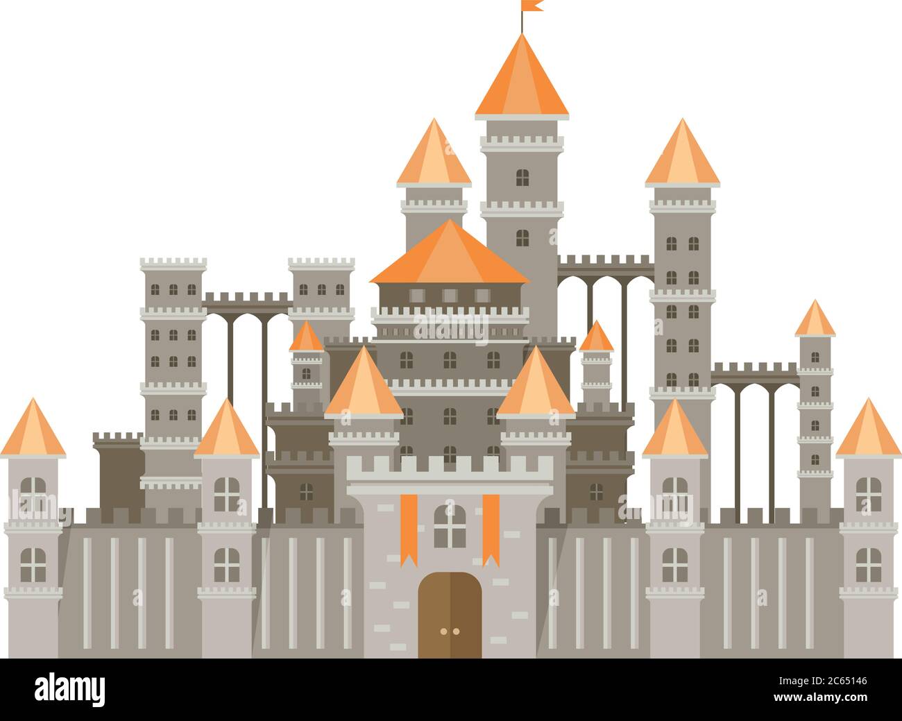 Magic fantasy castle - flat style illustration Stock Vector Image & Art ...