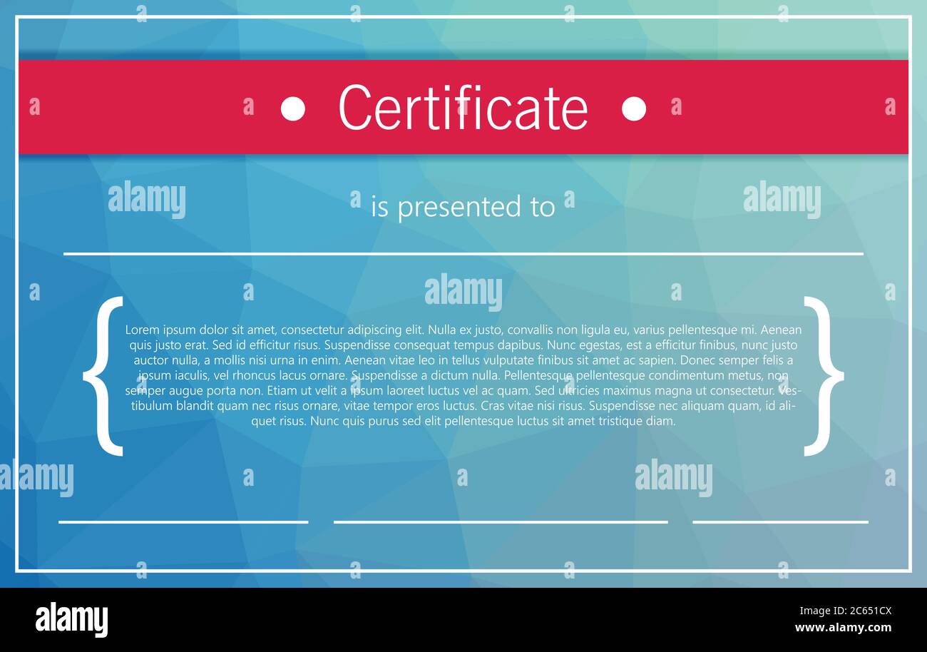 Vector certificate background. Modern flat style Stock Vector Image ...
