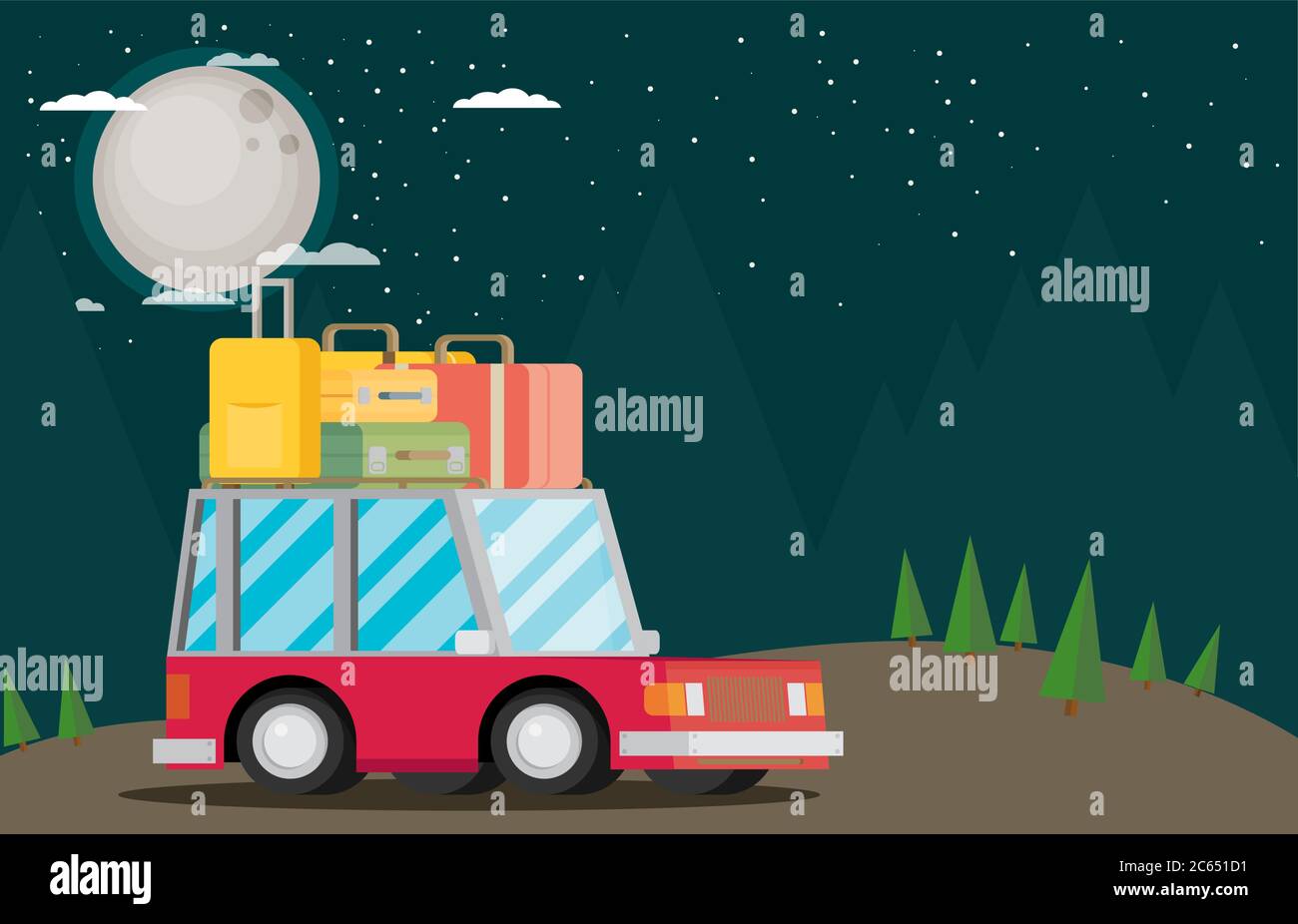 Travel car. Vector illustration Stock Vector Image & Art - Alamy