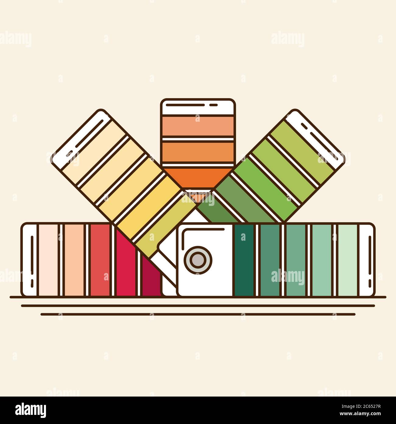 Color swatches book. Color palette guide. Color swatch icon Stock ...