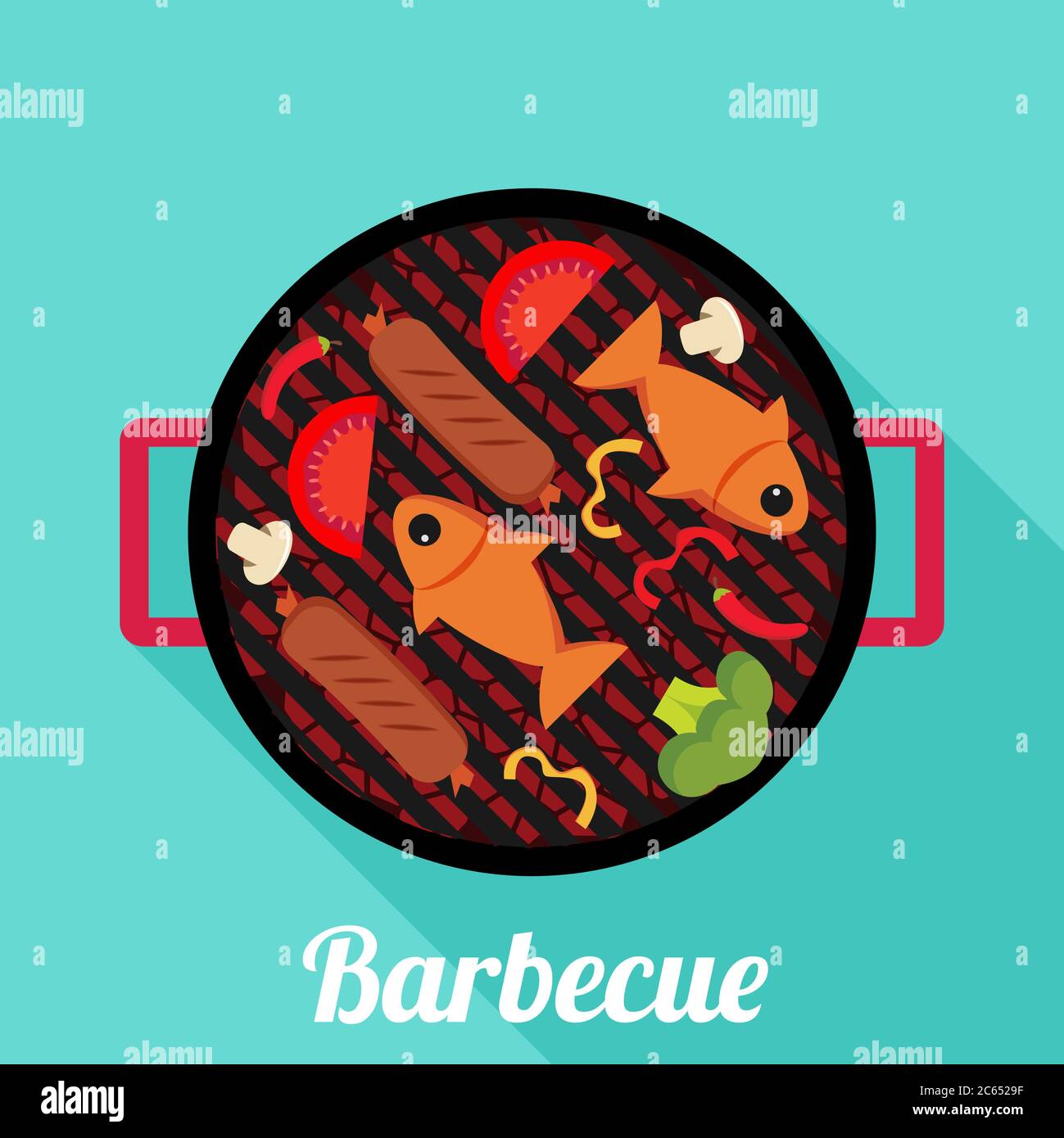 Barbecue. Flat style design - vector Stock Vector Image & Art - Alamy