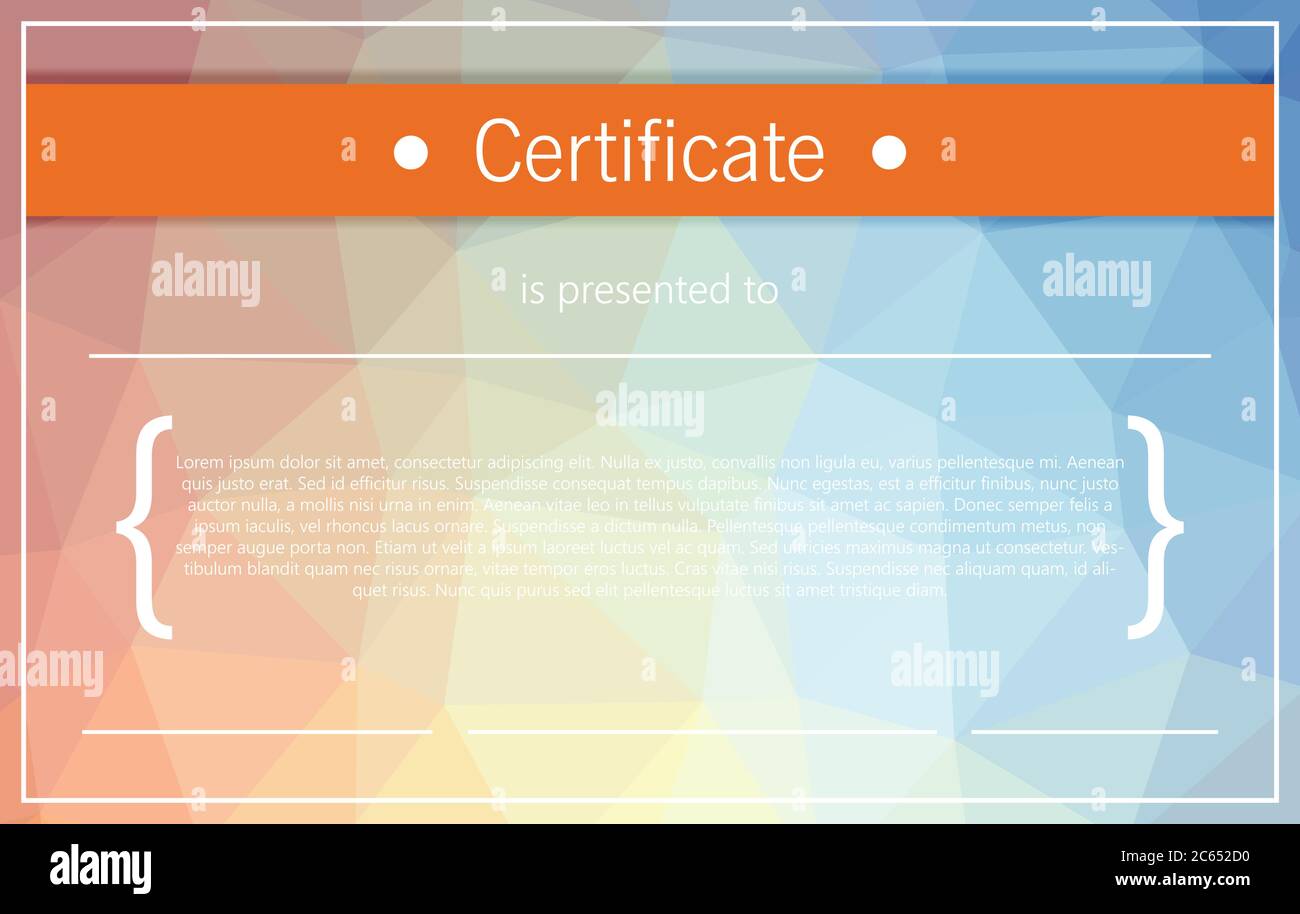 Vector certificate background. Modern flat style Stock Vector Image ...