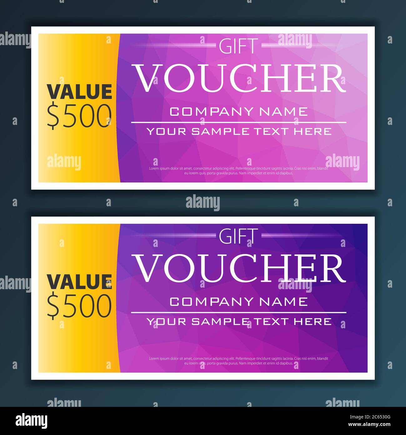 Gift voucher template with modern flat pattern Stock Vector Image & Art ...