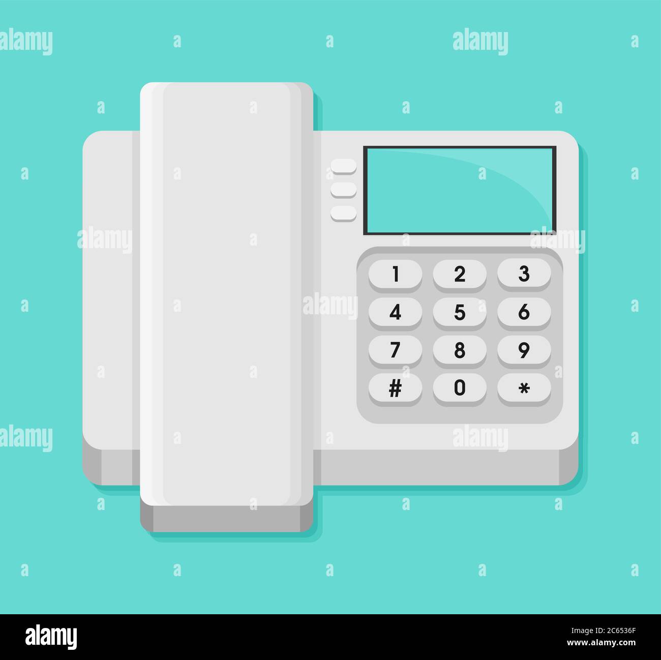 Cordless phone vector flat icon. Vector flat icon of phone with keypad ...
