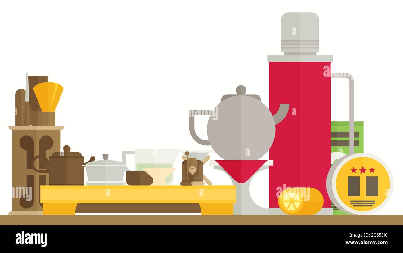 Green tea ceremony elements Stock Vector Images - Alamy