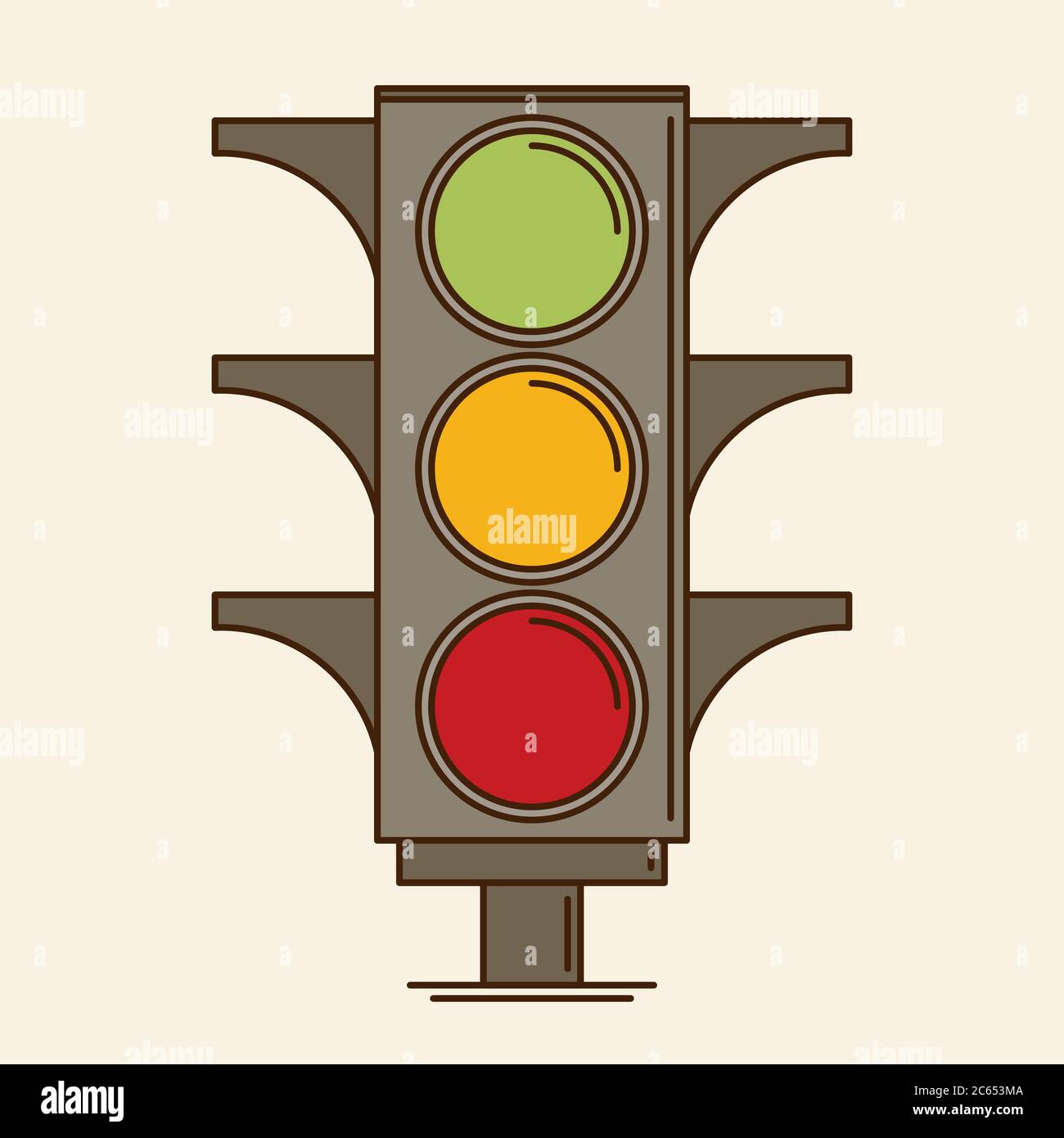 Traffic light. Single flat icon. Vector illustration Stock Vector Image ...